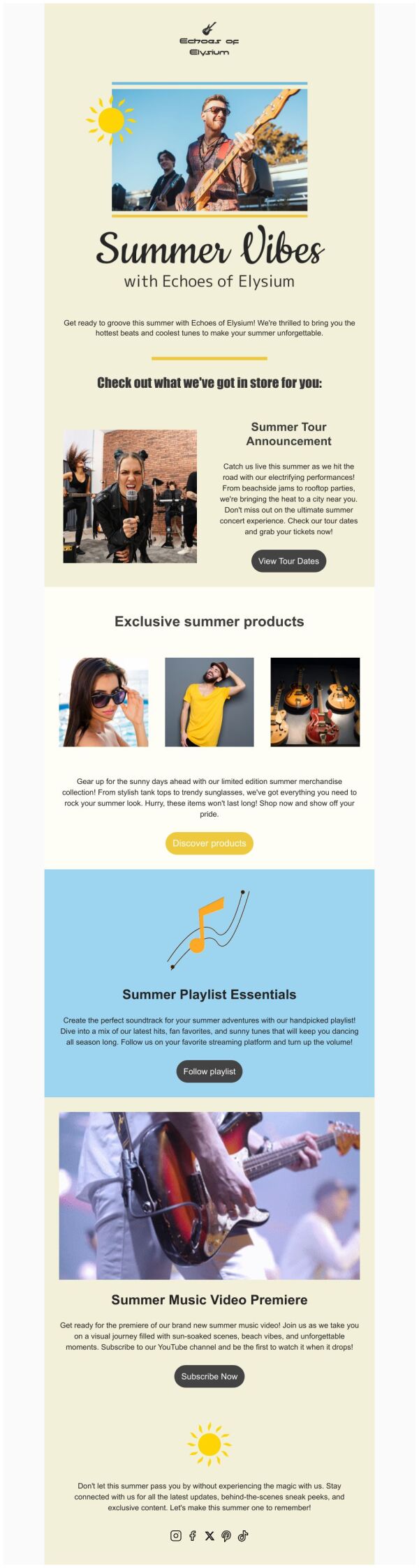 Product Showcase Email Template 'Elysium Echoes' for Summer | PosterMyWall