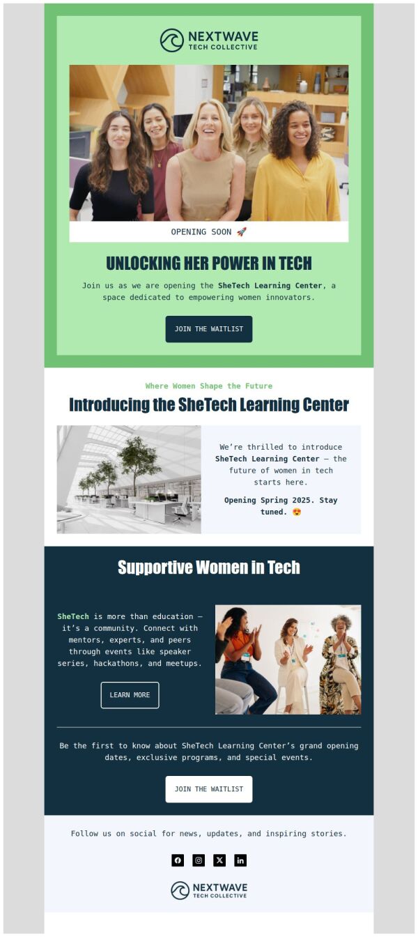 Product Showcase Email Template 'Empowering Innovators' for Women's Day ...