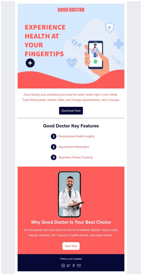 Product Showcase Email Template 'Good Doctor' for Healthcare | PosterMyWall