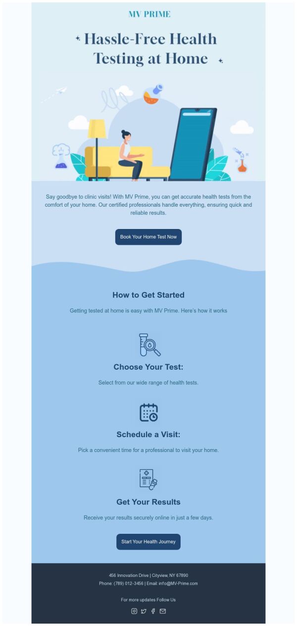 Product Showcase Email Template 'Health Testing' for Healthcare ...
