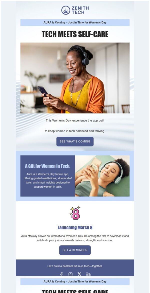 Product Showcase Email Template 'Self Care' for Women's Day | PosterMyWall