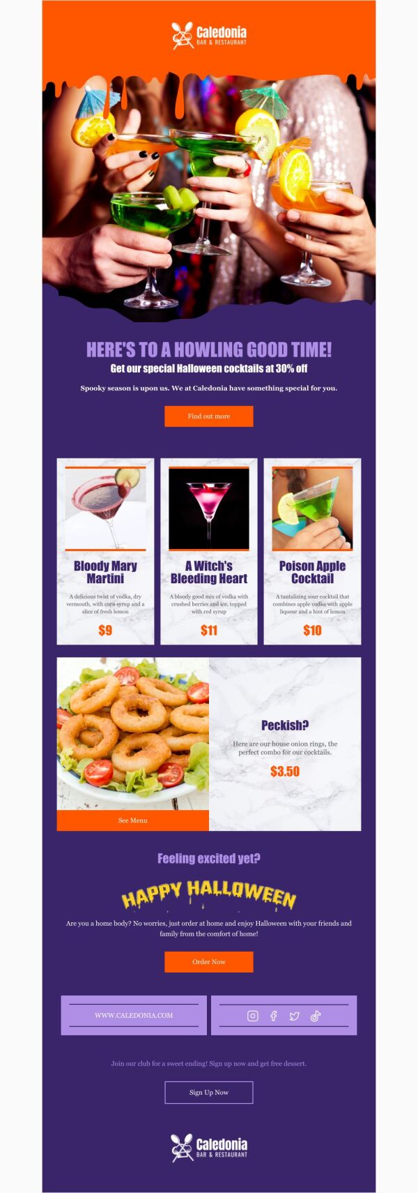 Sale Email Template 'A Howling Good Time' for Halloween | PosterMyWall