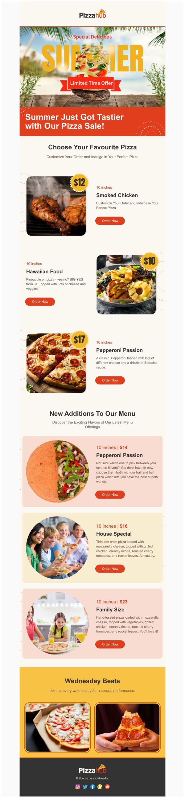 Sale Email Template 'Cheesy Pizza' for Summer | PosterMyWall