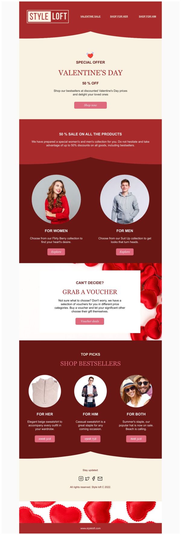 Sale Email Template 'Clothing Collection' for Valentine's Day ...