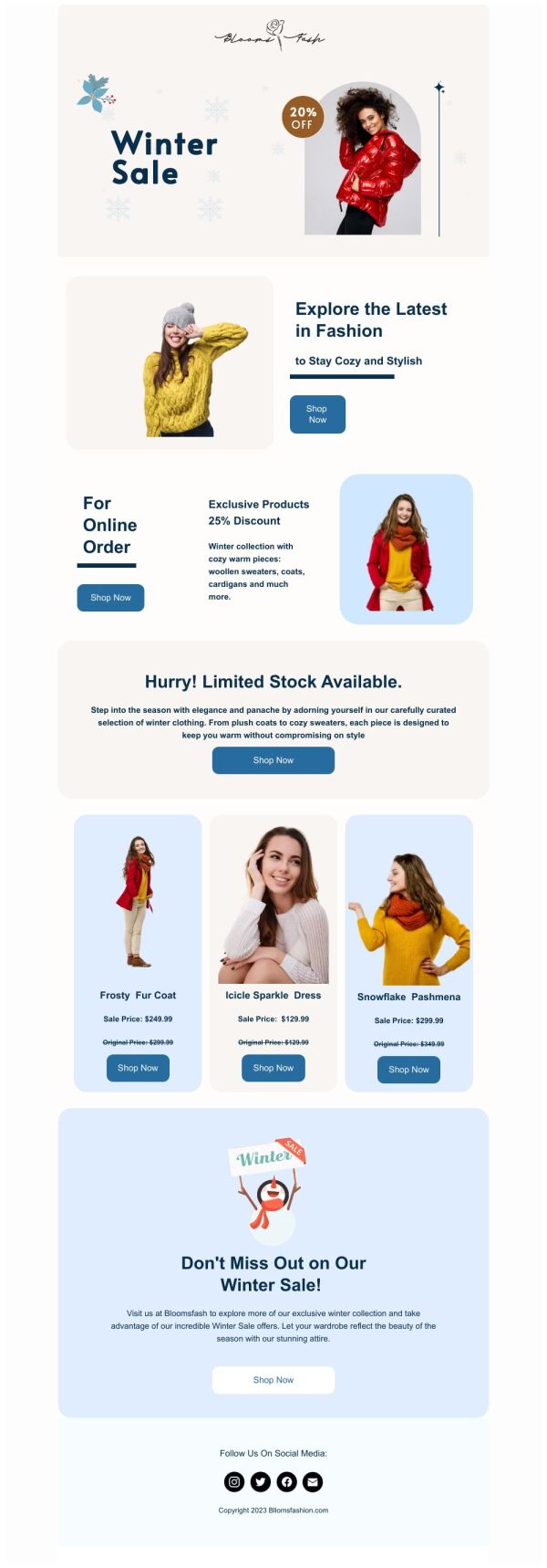 Sale Email Template 'Clothing Store' for Winter | PosterMyWall