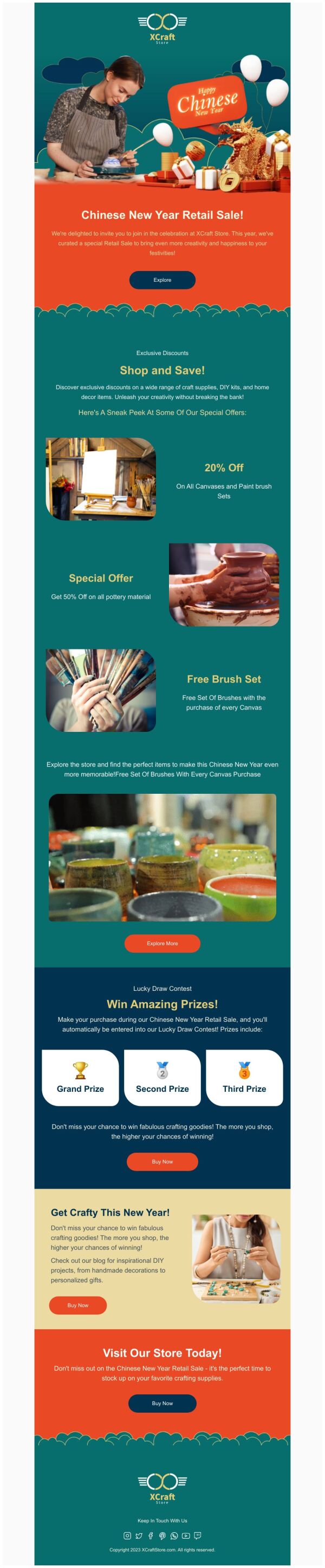 Sale Email Template 'Crafts Store' for Chinese New Year | PosterMyWall