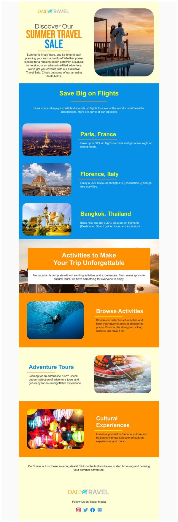 Sale Email Template 'Daily Travel' for Summer | PosterMyWall