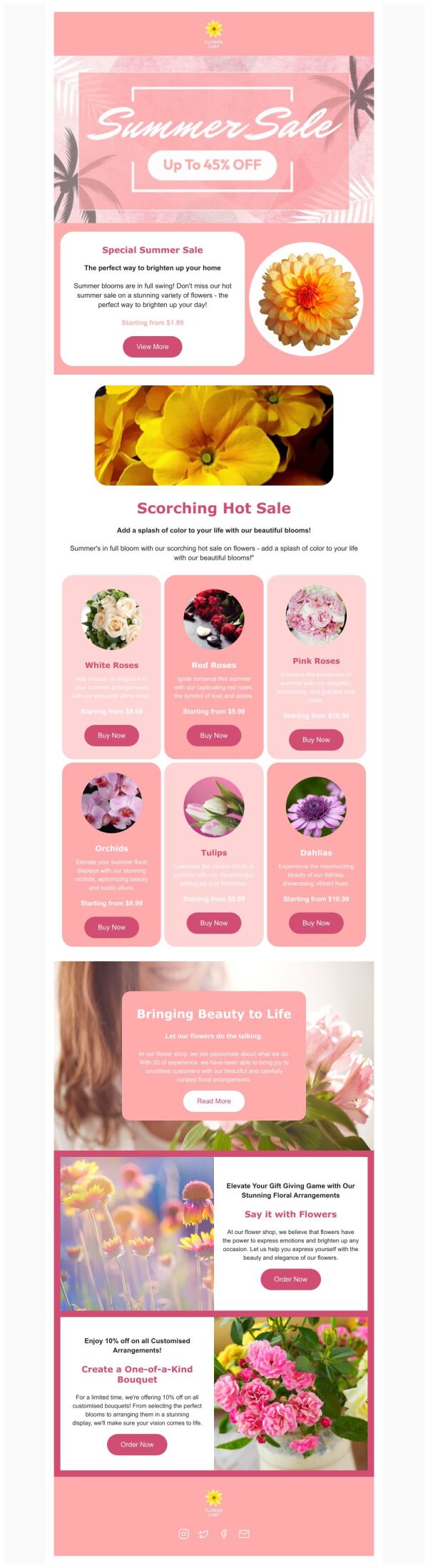 Sale Email Template 'Flower Cart' for Summer | PosterMyWall