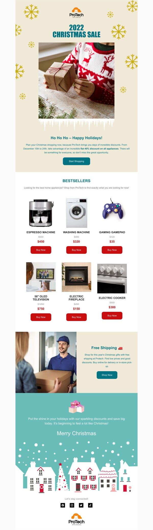 Sale Email Template 'Home Appliances' for Christmas | PosterMyWall