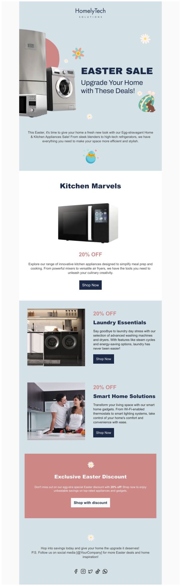 Sale Email Template 'Home Tech Solutions' for Easter | PosterMyWall