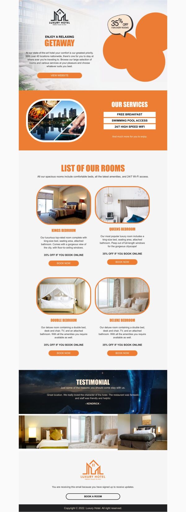 Sale Email Template 'Room Discounts' for Hotels | PosterMyWall