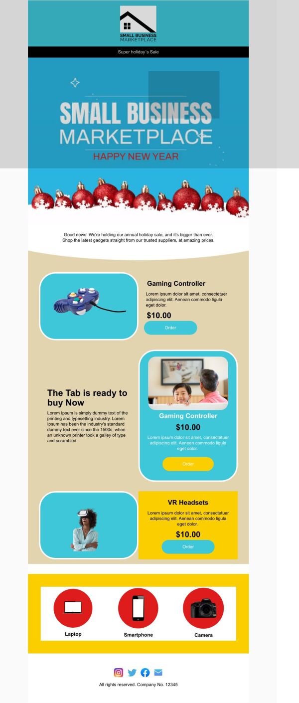 Sale Email Template 'Shop Latest Gadgets' for New Year | PosterMyWall