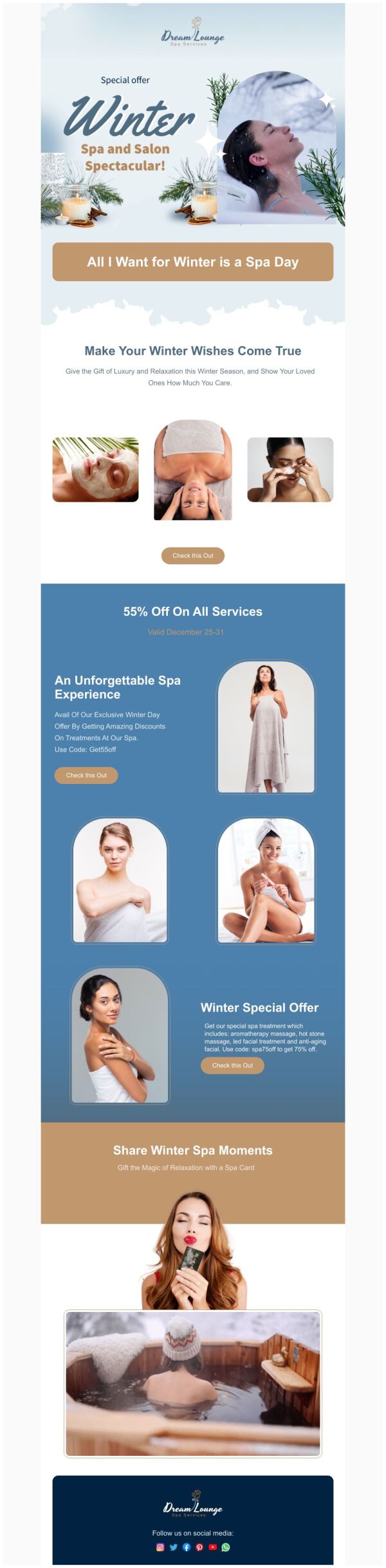 Sale Email Template 'Spa Day' for Winter | PosterMyWall