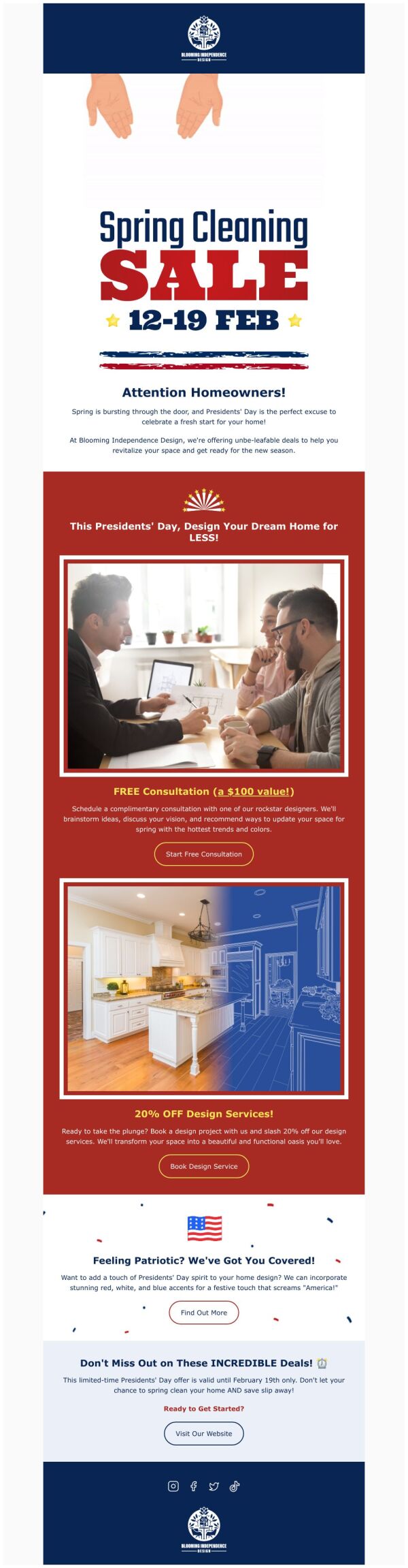 Sale Email Template 'Spring Cleaning' for President's Day | PosterMyWall