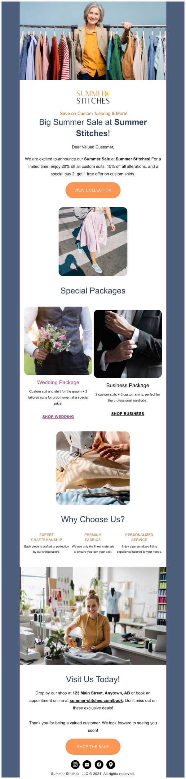 Sale Email Template 'Summer Stitches' for Small Business | PosterMyWall