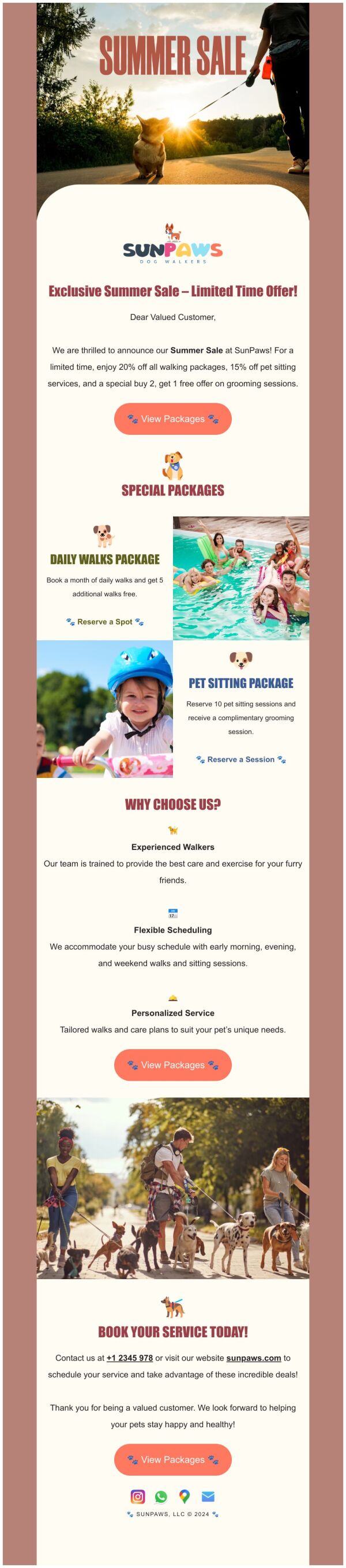 Sale Email Template 'SunPaws' for Small Business | PosterMyWall