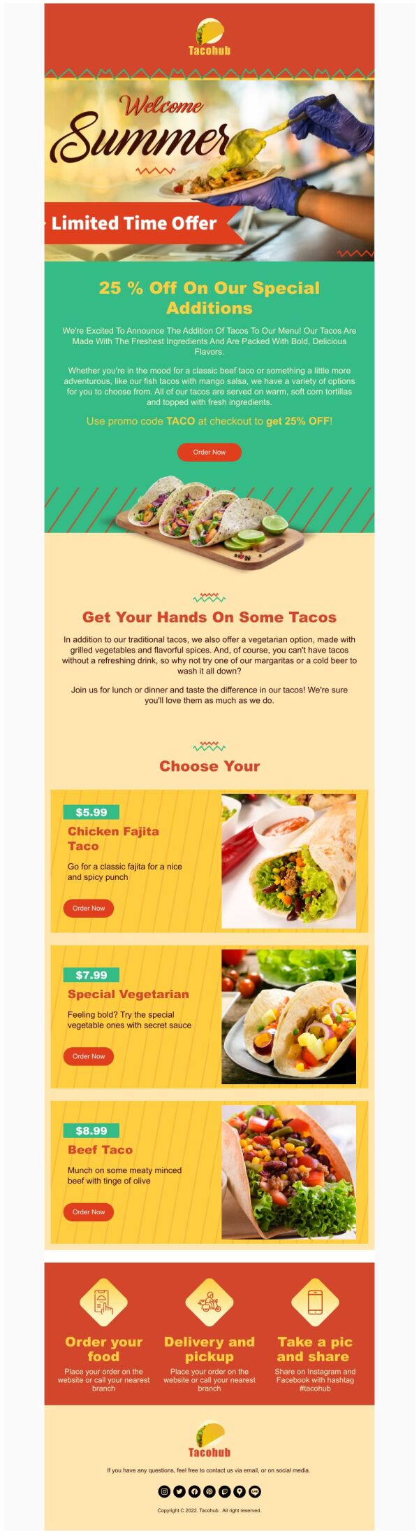 Sale Email Template 'Tacos Special' for Summer | PosterMyWall