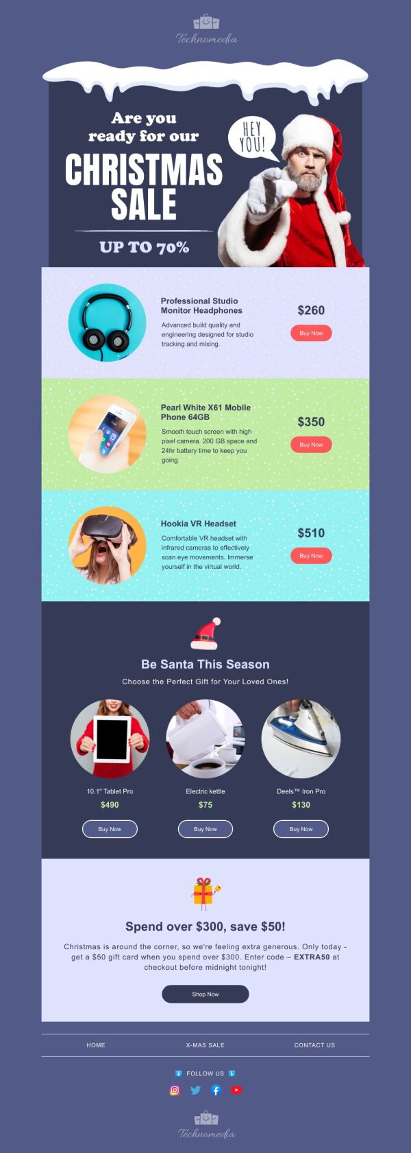 Sale Email Template 'Tech Products' for Christmas | PosterMyWall