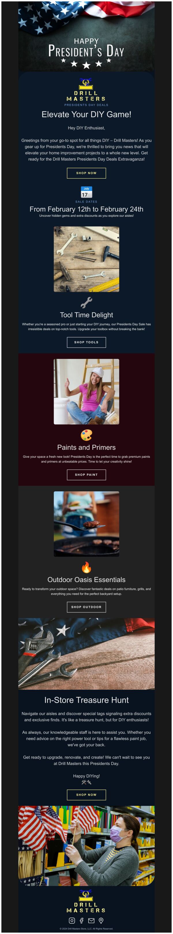 Sale Email Template 'Tools and Equipment' for President's Day ...