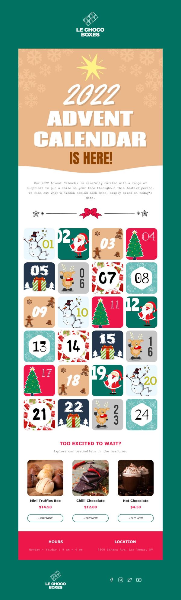 Special Offer Email Template 'December Advent Calendar' for Christmas ...