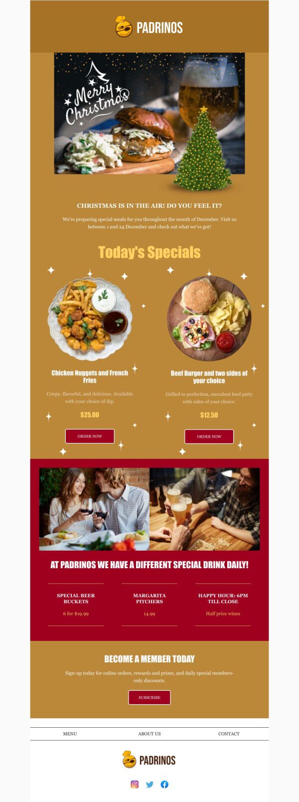 Special Offer Email Template 'Fast Food Deals' for Christmas | PosterMyWall
