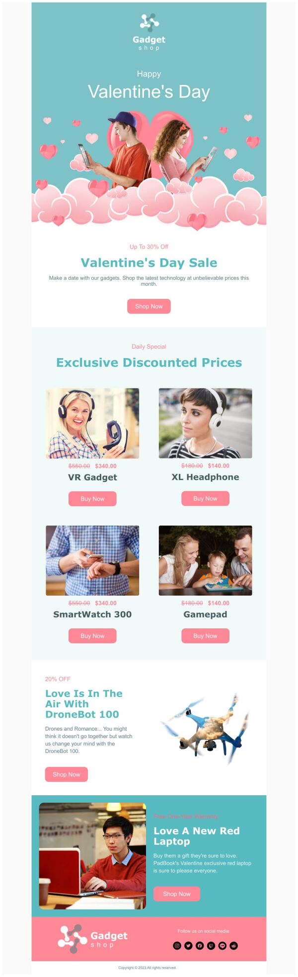 Special Offer Email Template 'Gadget Deals' for Valentine's Day ...