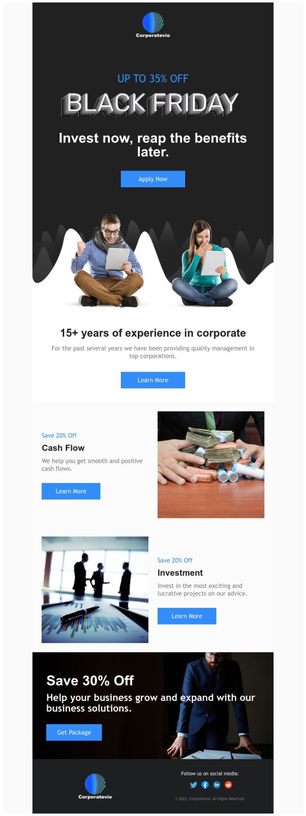 Special Offer Email Template 'Grow Your Business' for Black Friday | PosterMyWall