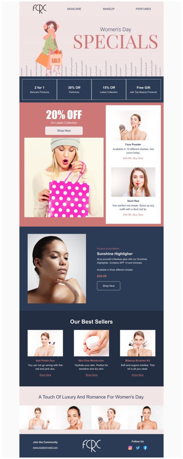 Special Offer Email Template 'Latest Spa Products' for Women's Day ...