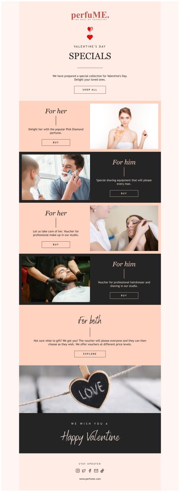 Special Offer Email Template 'Perfume Collection' for Valentine's Day | PosterMyWall