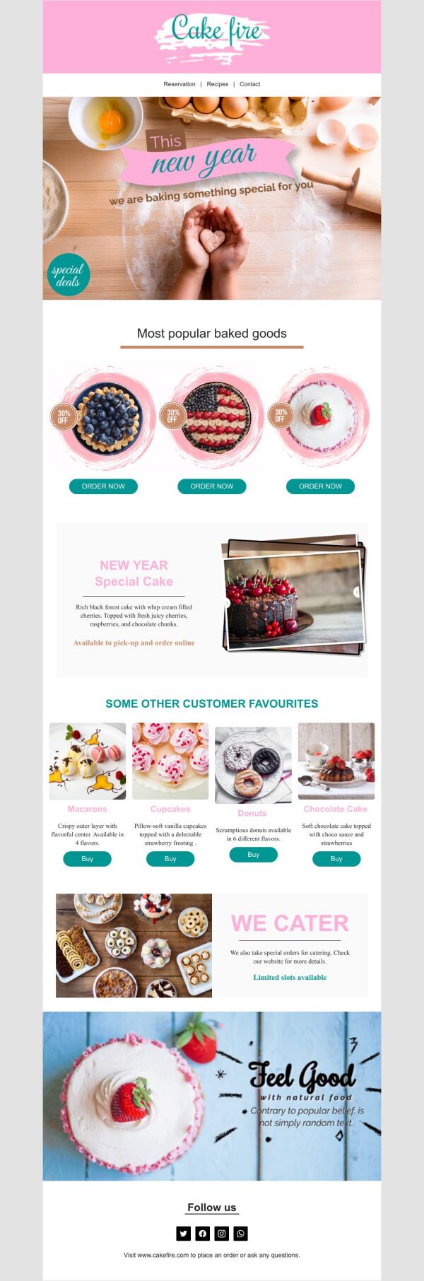 Special Offer Email Template 'Popular Baked Goods' for New Year ...