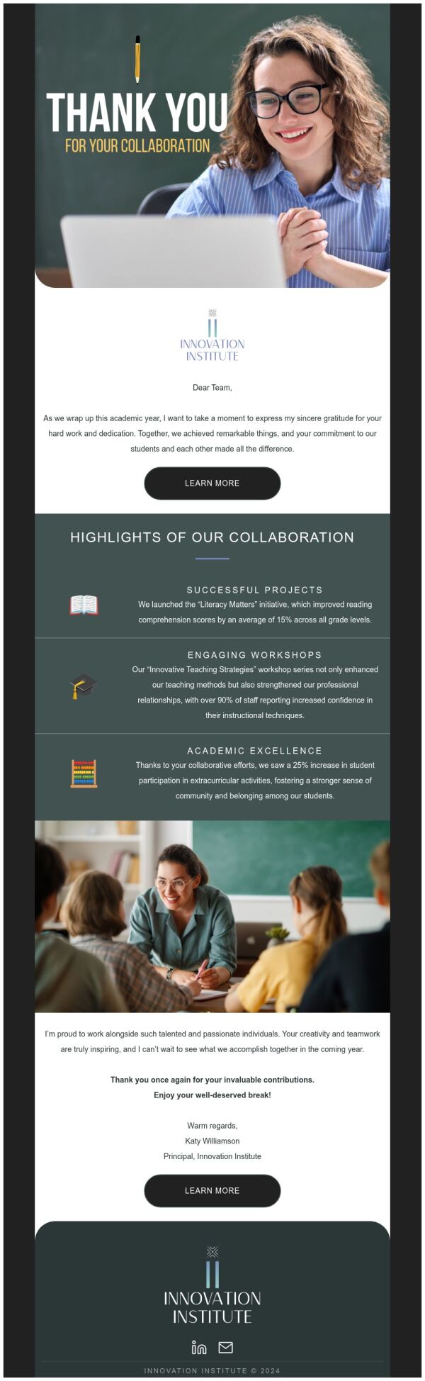 Thank You Email Template 'Academic Year' for Educational | PosterMyWall