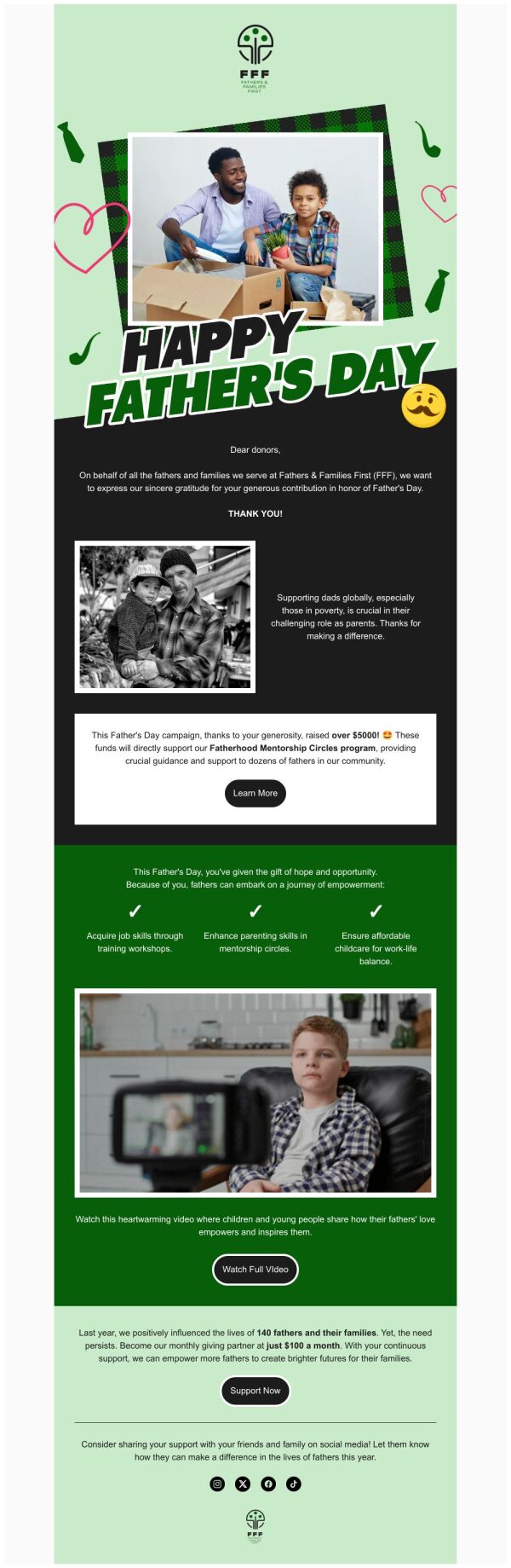 Thank You Email Template 'Family First' for Father's Day | PosterMyWall