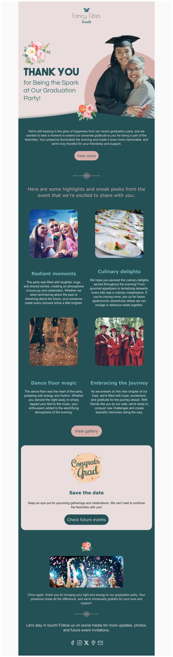 Thank You Email Template 'Festivities' for Graduation | PosterMyWall