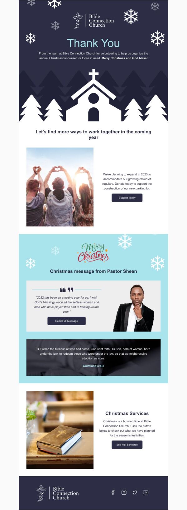 Thank You Email Template 'From the Church Team' for Christmas ...