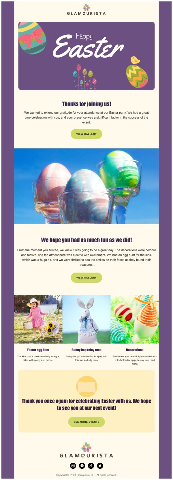 Thank You Email Template 'Fun and Celebrations' for Easter | PosterMyWall