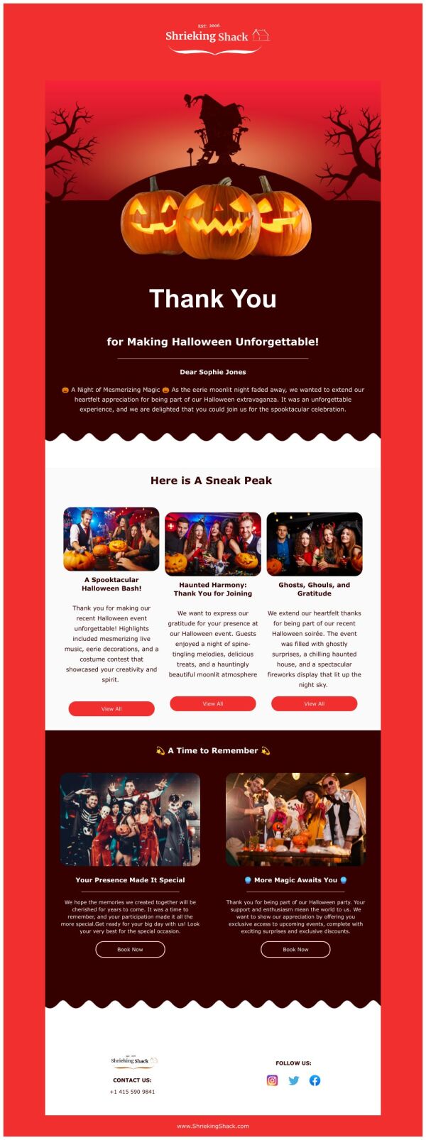 Thank You Email Template 'Ghosts, Ghouls and Gratitude' for Halloween ...