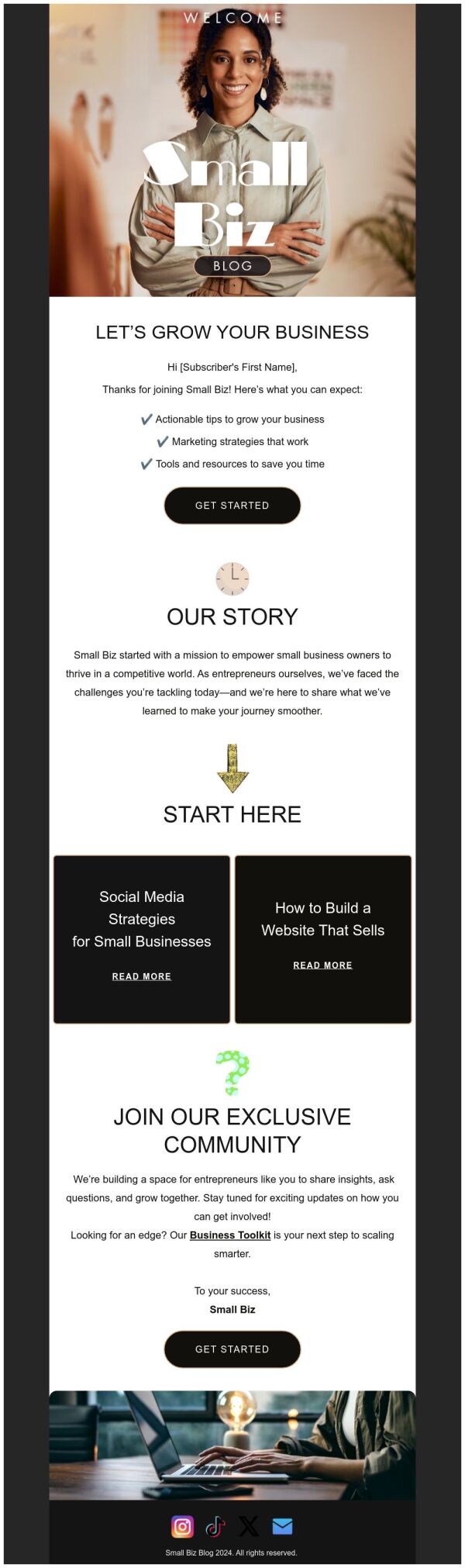 Thank You Email Template 'Grow Your Business' for Blog | PosterMyWall