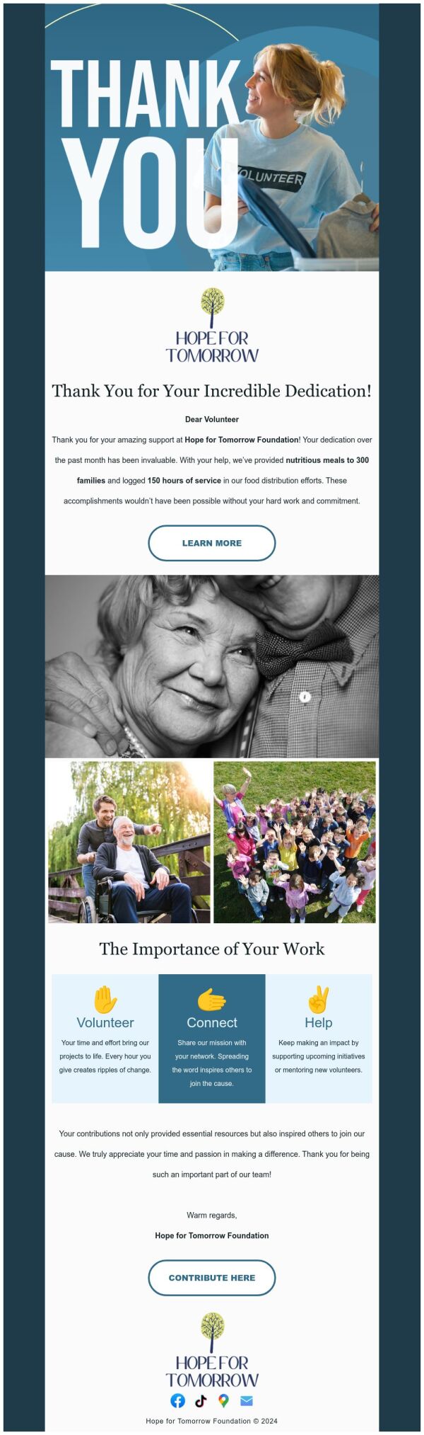 Thank You Email Template 'Nutritious Meals' for Charity | PosterMyWall