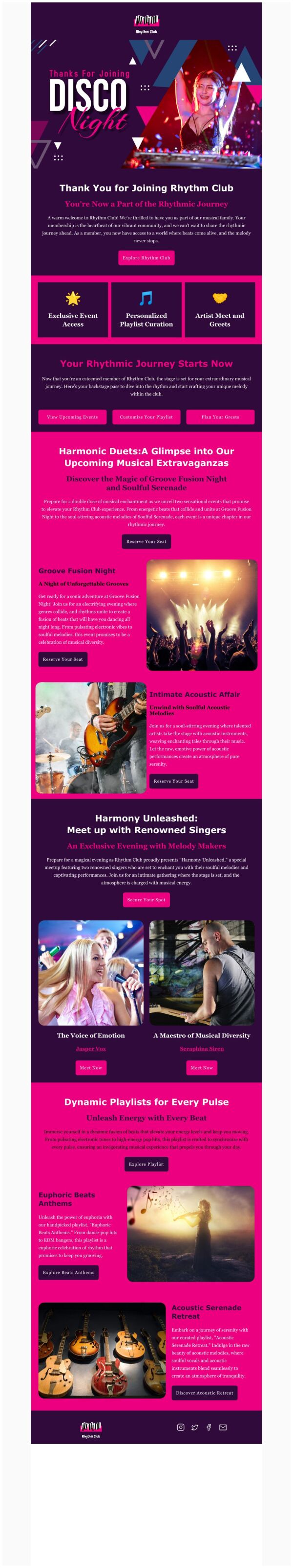 Thank You Email Template 'Rhythm Club' for Band | PosterMyWall