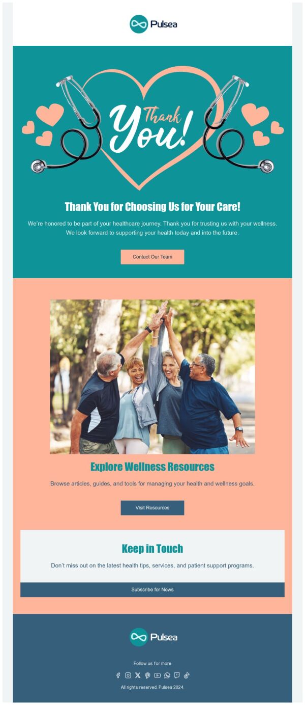 Thank You Email Template 'Wellness Resources' for Healthcare | PosterMyWall