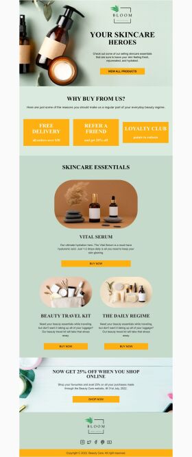 Free Spa Product Showcase Email Templates | Email Marketing Platform ...
