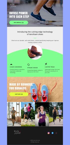 New Arrival Email Template 'Shop Running Shoes' for Fitness Industry ...