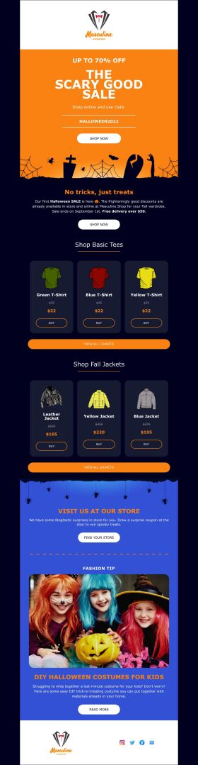 Sale Email Template 'Fall Wardrobe' for Halloween | PosterMyWall