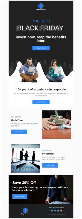 Special Offer Email Template 'Grow Your Business' for Black Friday ...