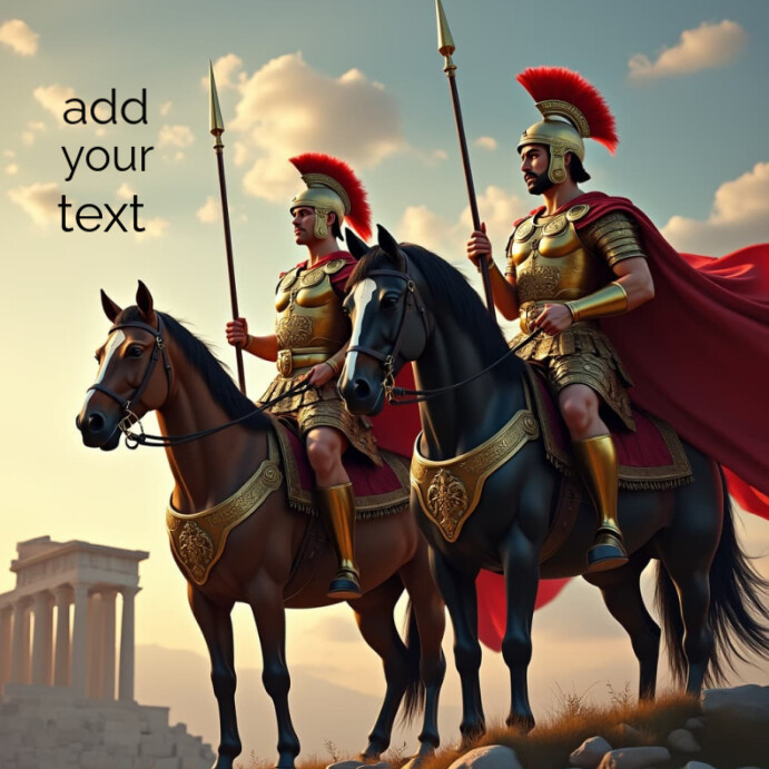 Copy of "Ancient Roman Cavalry Soldiers on Horseback in Golden Armor ...