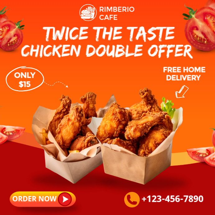"Chicken Double Deal: Twice the Taste!" Template | PosterMyWall