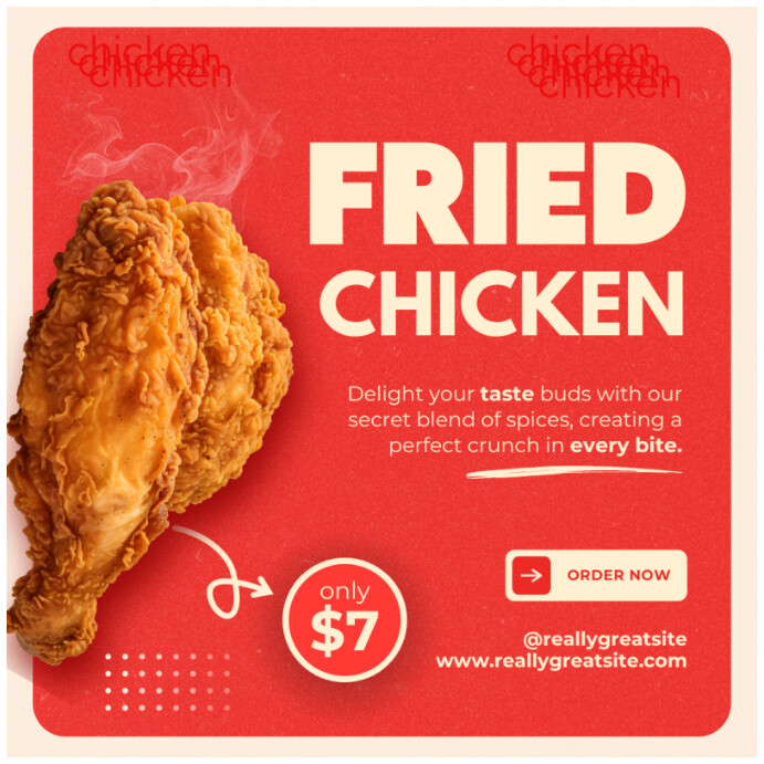 "fried Chicken Discount Promo" Instagram Post Template | PosterMyWall