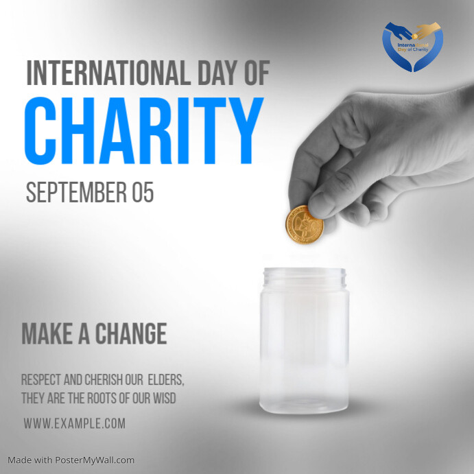 "Give with Heart, Change the World" Template | PosterMyWall