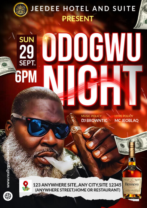 Copy of "Odogwu Night Luxury Party Flyer". | PosterMyWall