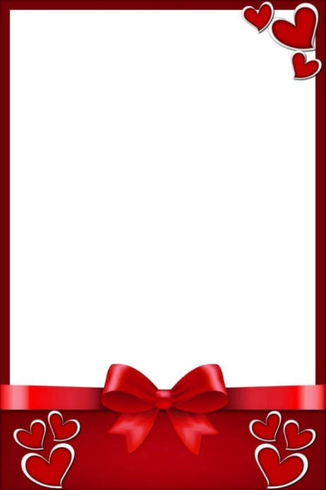 "Red Hearts & Ribbon Border" Template | PosterMyWall